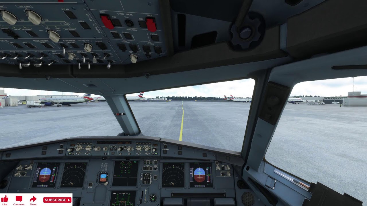 BRITISH AIRWAYS AIRBUS 320 LANDING AT LONDON HETHROW INTL. AIRPORT ...
