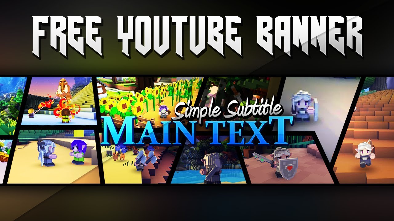 FREE YouTube Banner: "CUBE WORLD" Channel Art - YouTube