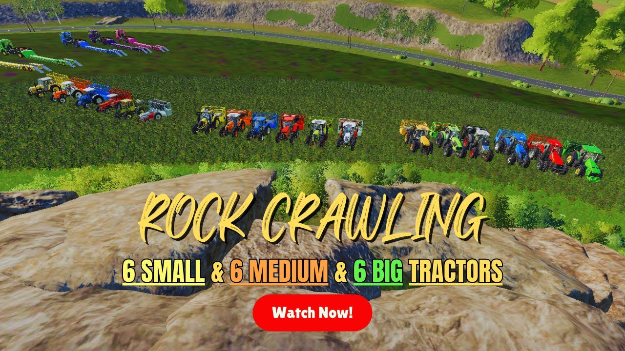 COLORED 6 SMALL & 6 MEDIUM & 6 BIG TRACTORS - ROCK CRAWLING ...