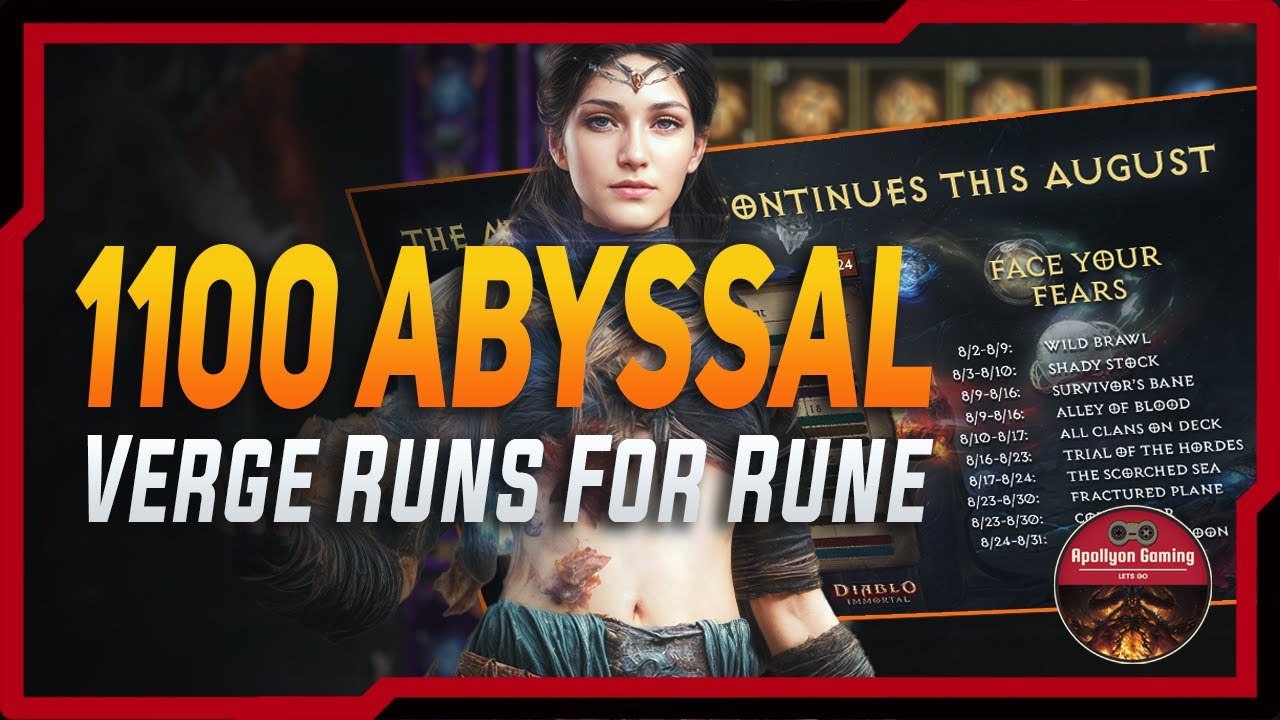 1100 Abyssal Verge Runs For Runes - Result - What More Coming in August ...