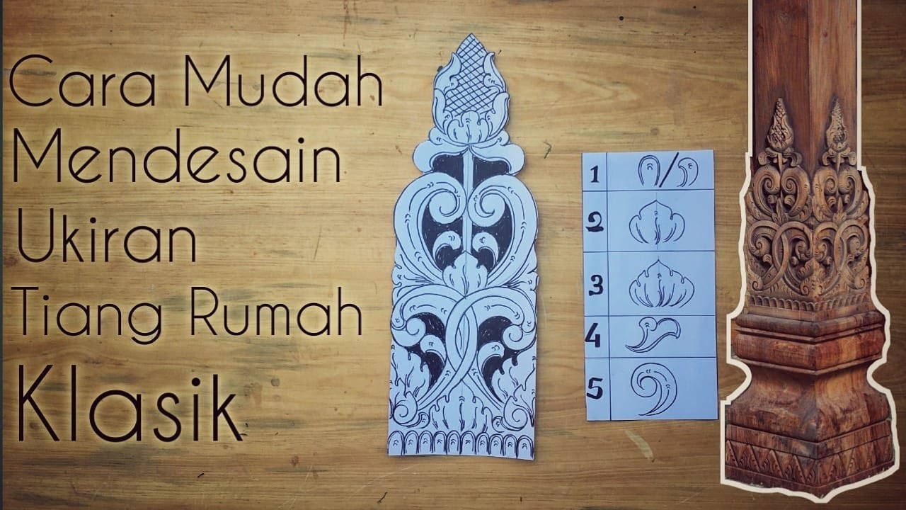 tutorial desain ukiran tiang rumah klasik - YouTube