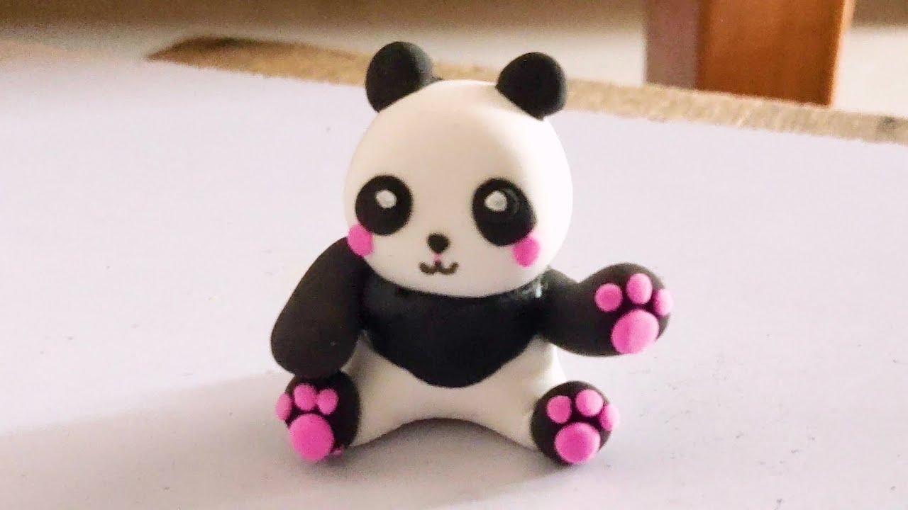 DIY clay art panda 🐼 easy art for beginners 😄 |kcm| - YouTube