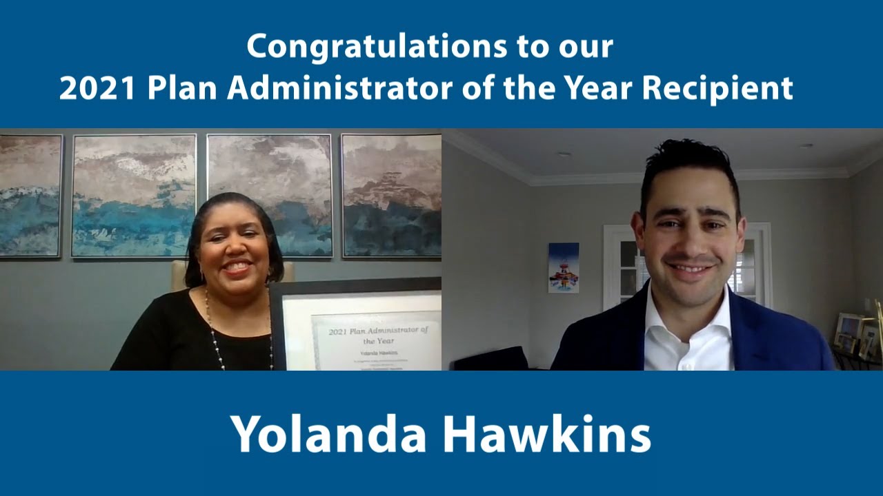 2021 Plan Administrator of the Year Awarded to Yolanda Hawkins! - YouTube