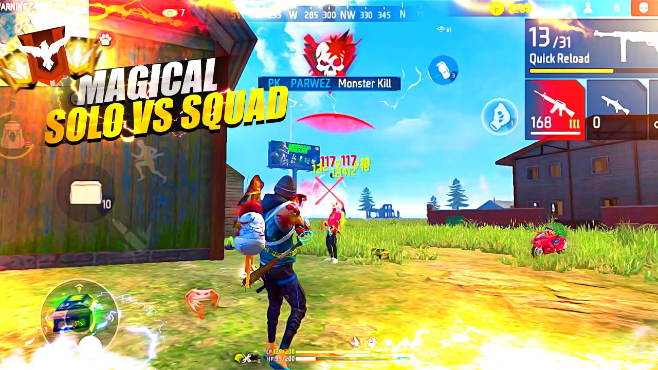 FREEFIRE 🔥 Solo vs Squad Magical Gameplay Bermuda Dreams !! 😂 Garena ...
