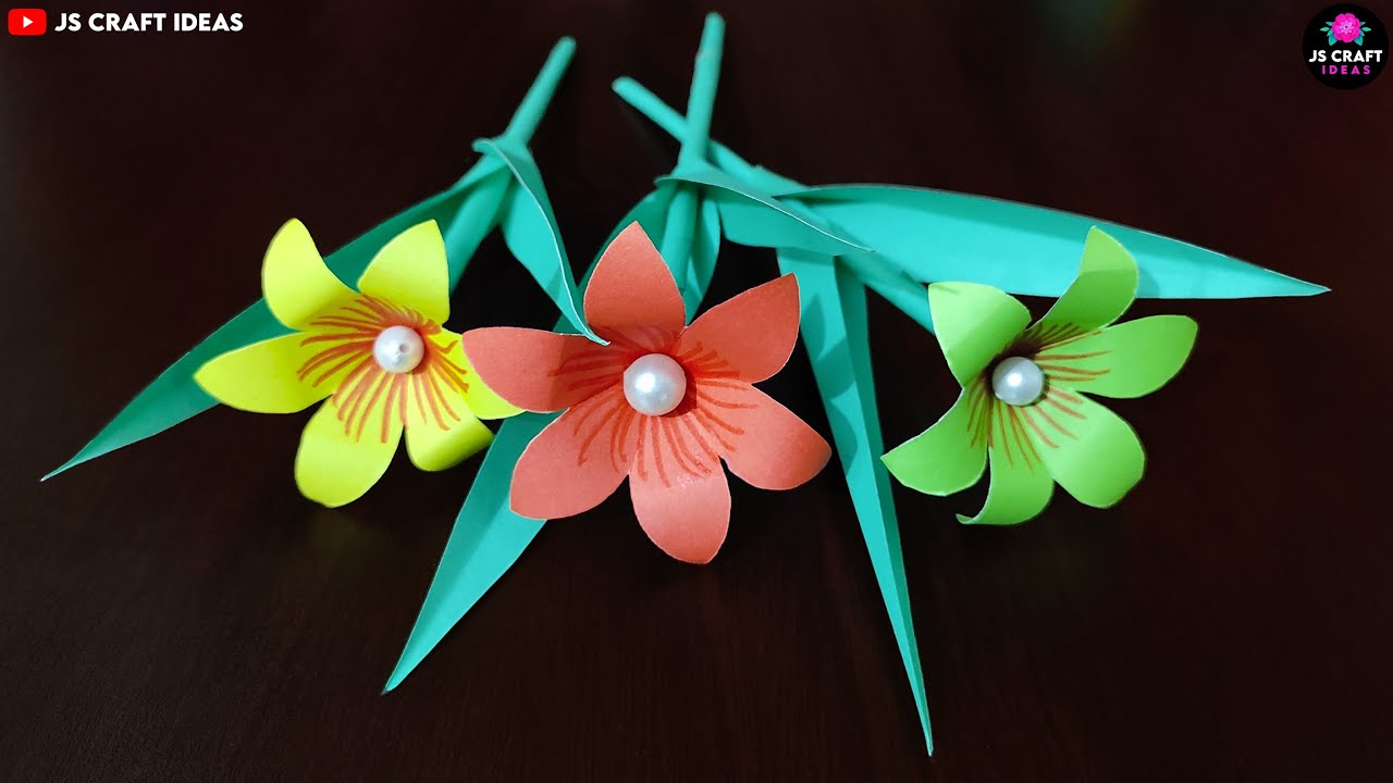 How to Make Paper Flowers / Paper Flowers / Flowers With Paper / Small ...