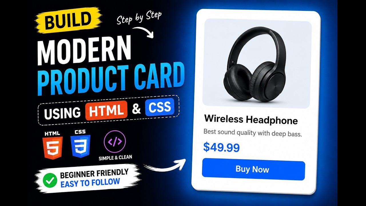 HTML & CSS Project for Beginners | Modern Product Card Design 🔥 - YouTube