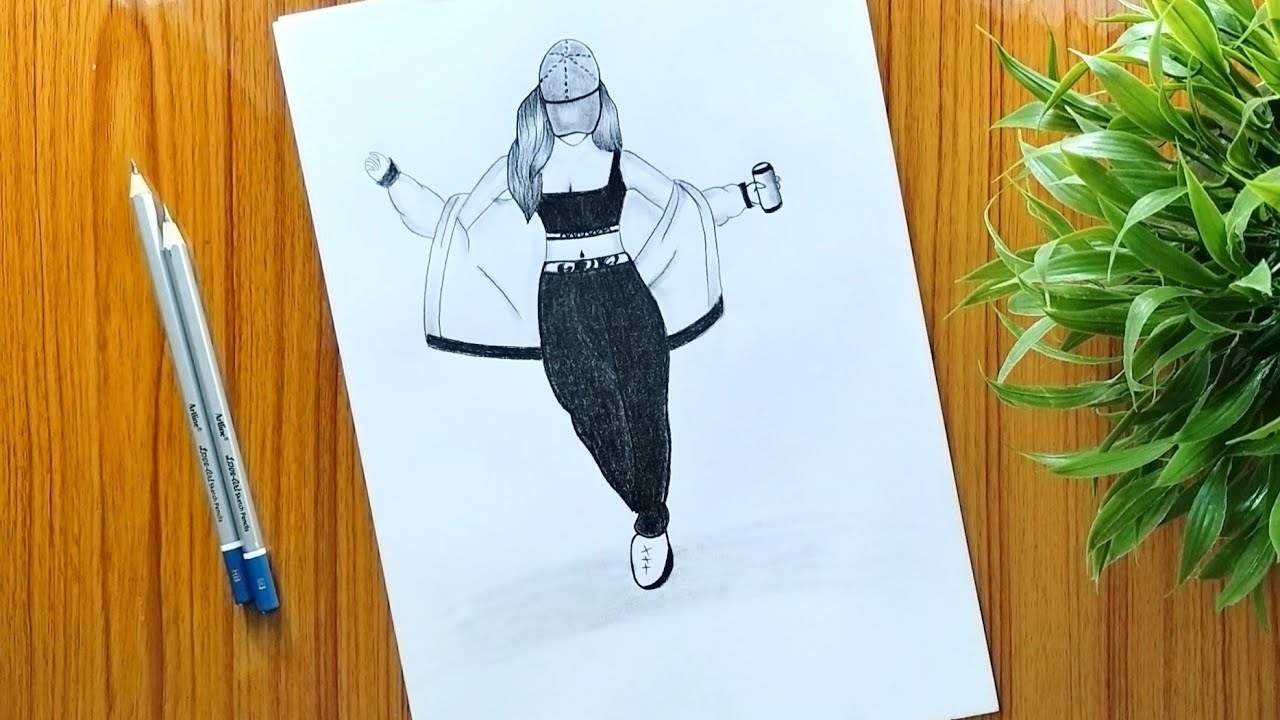 How to draw a Fashion Attitude Girl-Drawing||Pencil sketch!! - YouTube