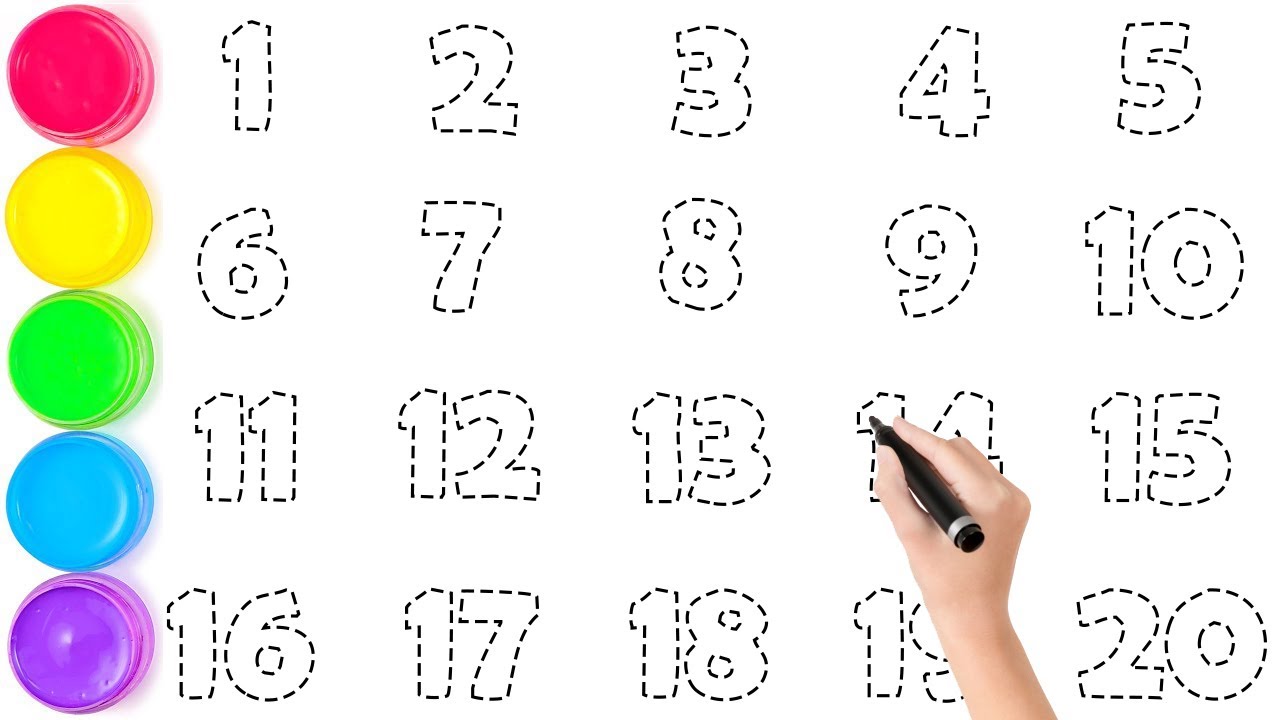 How to Draw Numbers 1 to 20 /// Learn to Reading & Writing 123 for ...