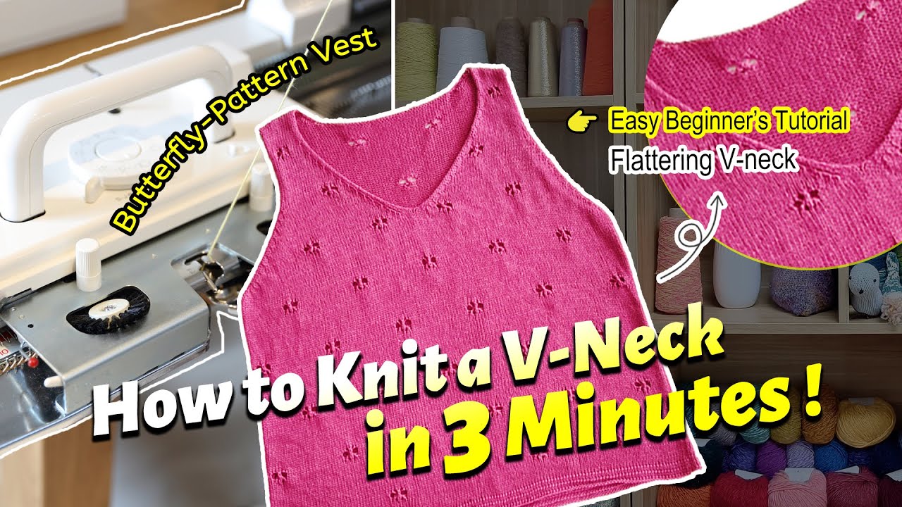 How to Knit a Women’s Vest? | Lesson 4: V-Neck Front Panel Shaping and ...