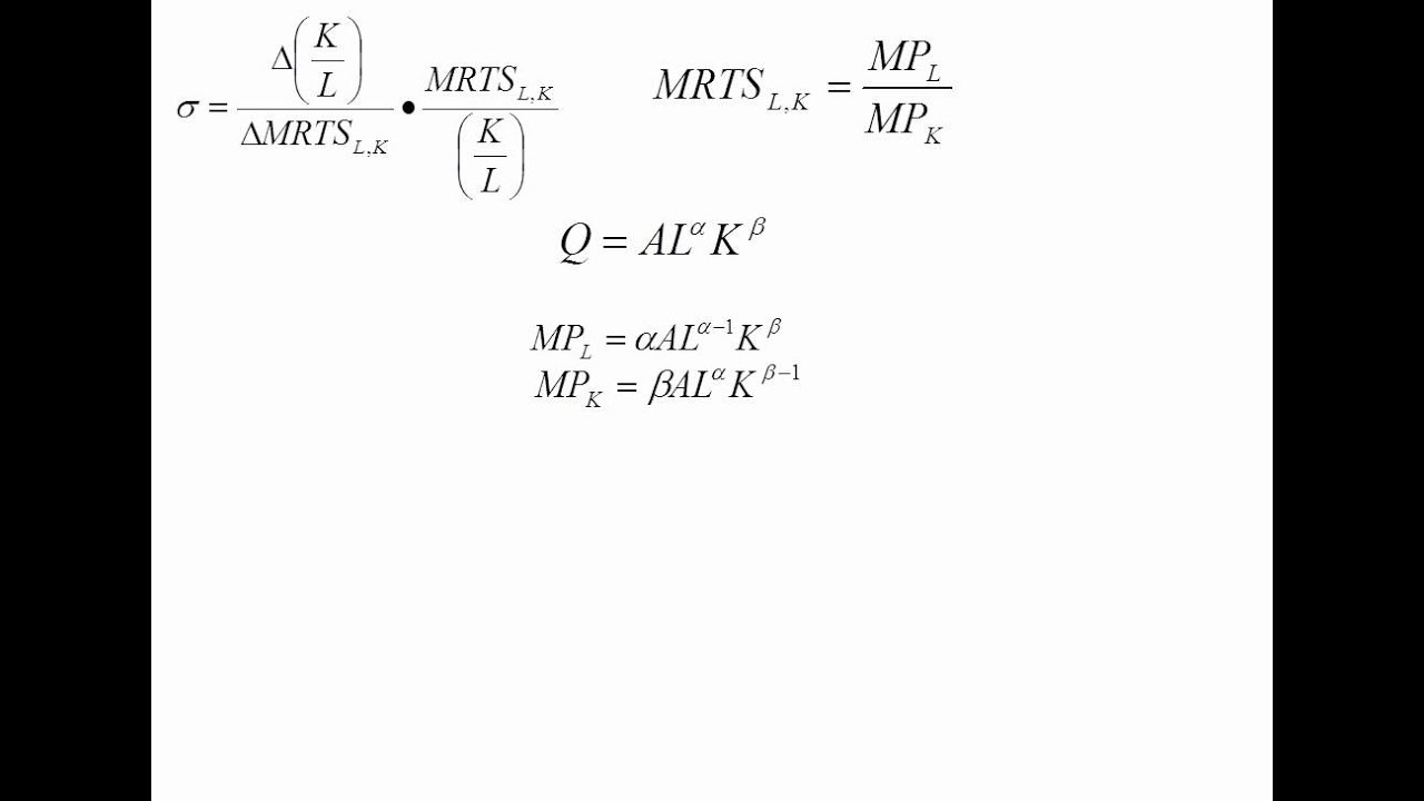 Econ - Cobb-Douglas Elasticity of Substitution - YouTube