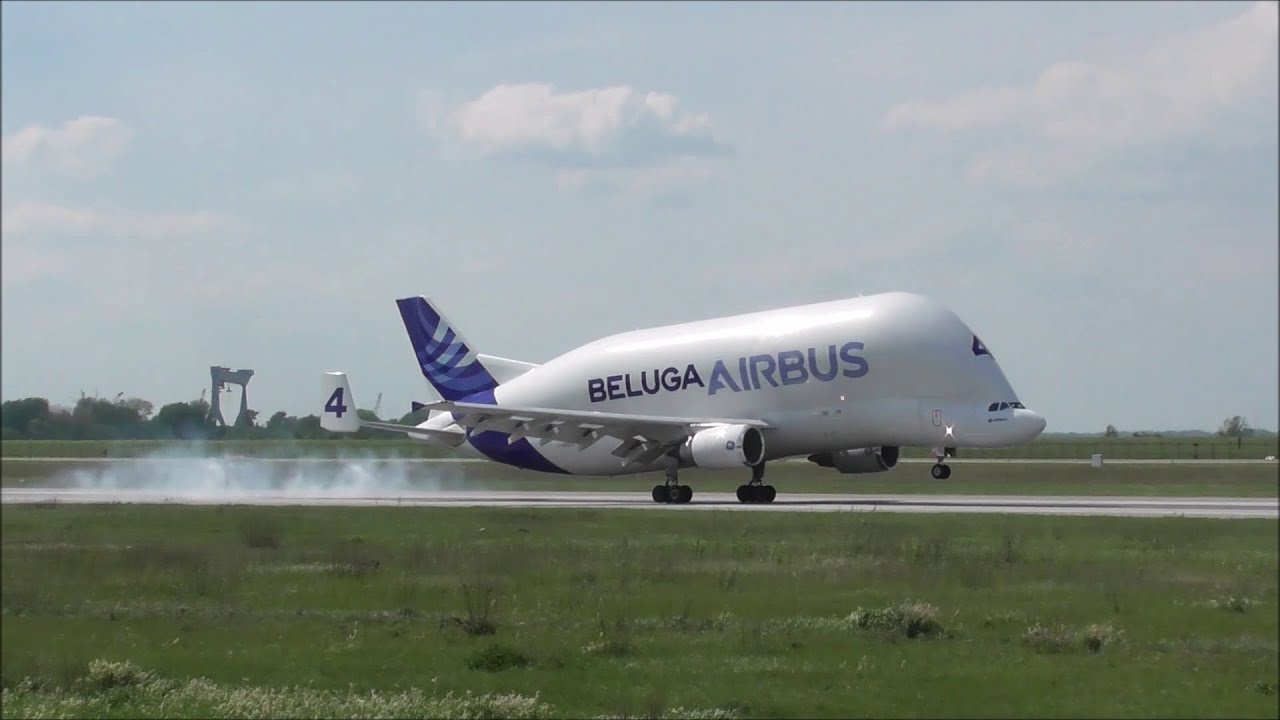 Airbus "Beluga 4" - Landing & Take Off - Hamburg Finkenwerder Airport ...
