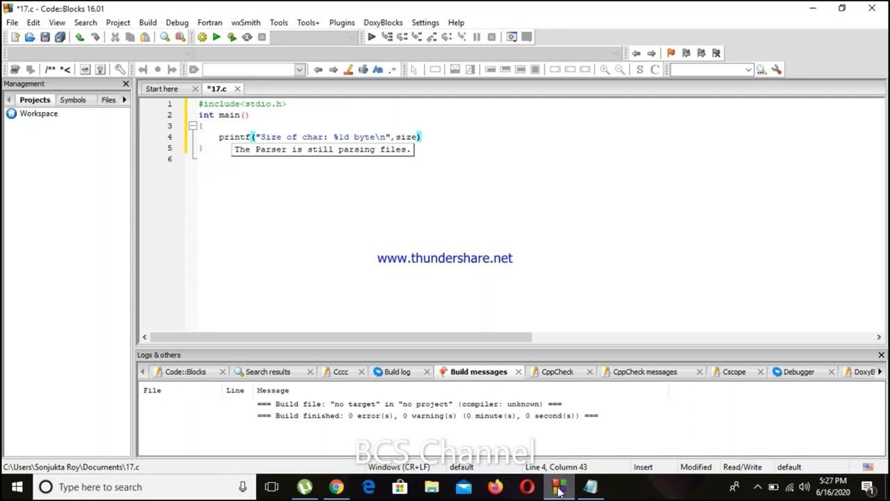 C programming|Find the size of int, float, double and char - YouTube