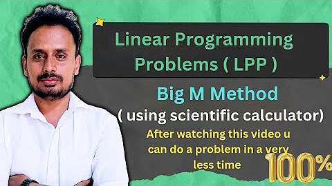 Big M Method || Linear Part Programming - YouTube