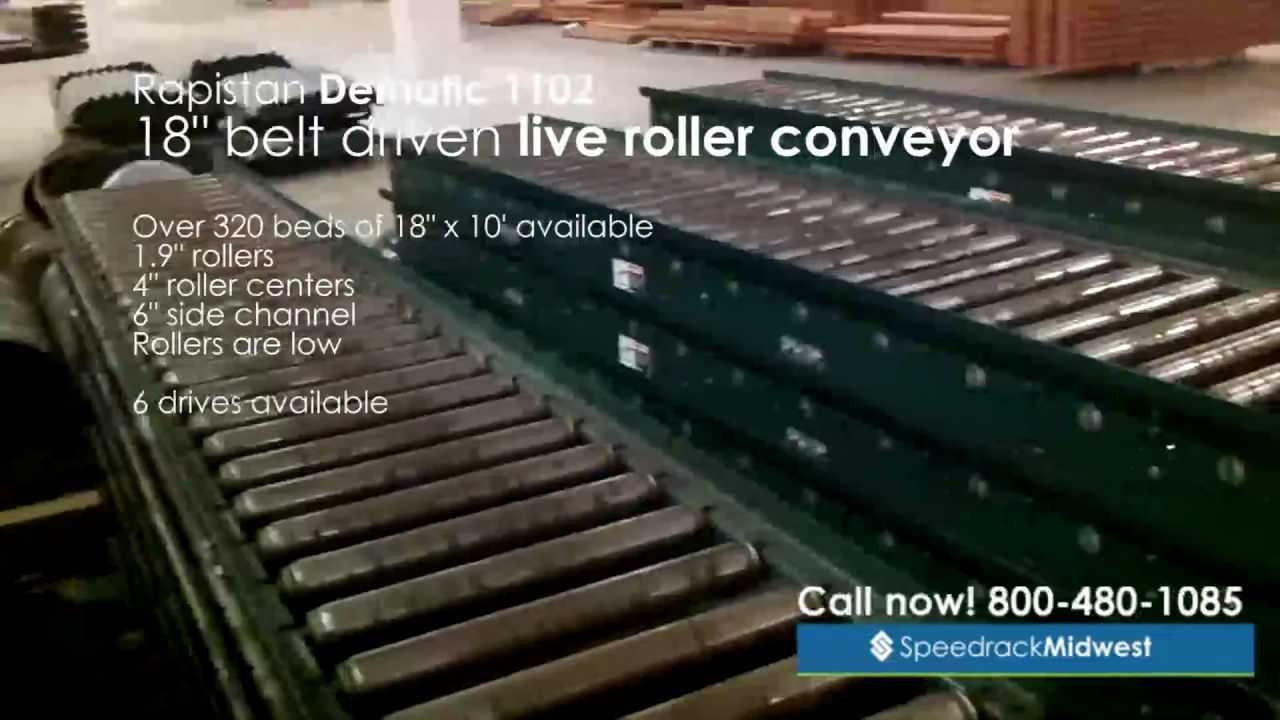 For Sale: Rapistan Belt Driven Live Roller & Gravity Conveyor - YouTube