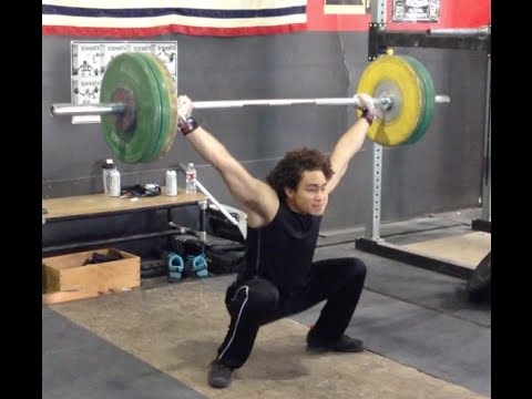 Jordan's first Max Snatch - 95kg @ 65kg - YouTube