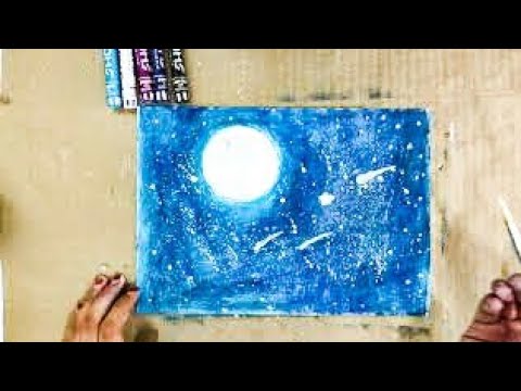 How to draw sky painting 🌌 using oil pastel colours | sky drawing for ...