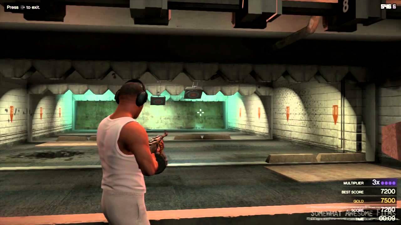 GTA V Light Machine Gun Challenge 1 Shooting Range - YouTube