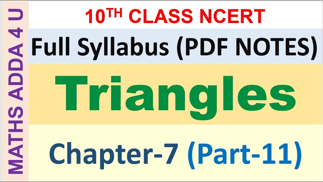 L-11 Triangle class 10/ R D Sharma Class 10th Maths Solution - YouTube