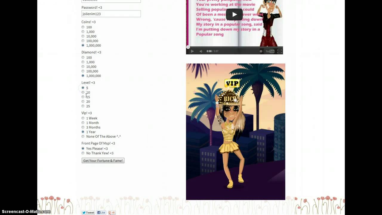 Msp Free VIP, Diamonds, Coins, And Level~ - YouTube