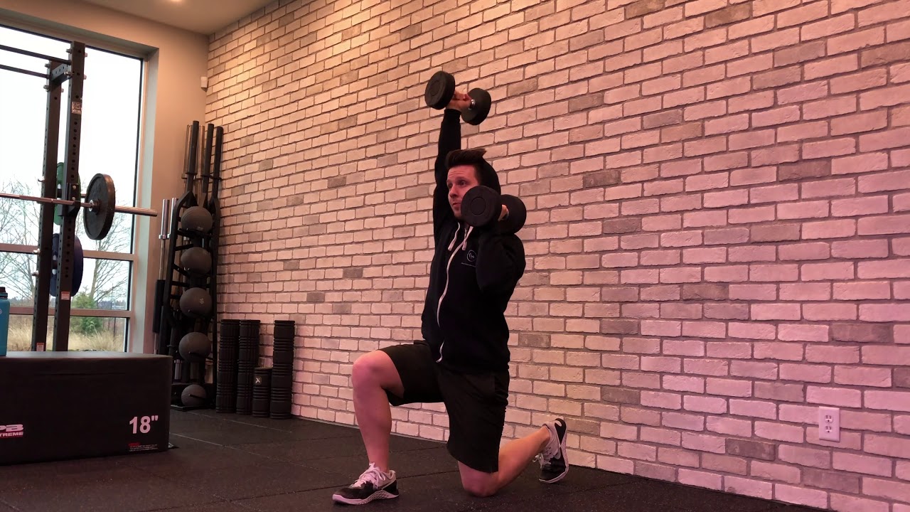 Half Kneel Dumbbell Alternating Shoulder Press - YouTube