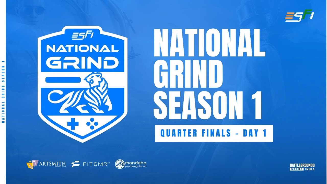 ESFI National Grind BGMI Season 1 | Quarter Finals Day 1 | Live ...
