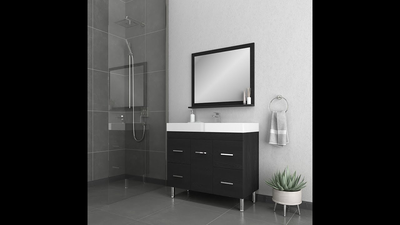 Alya Bath - Ripley 39 Inch Bathroom Vanity in Black - YouTube
