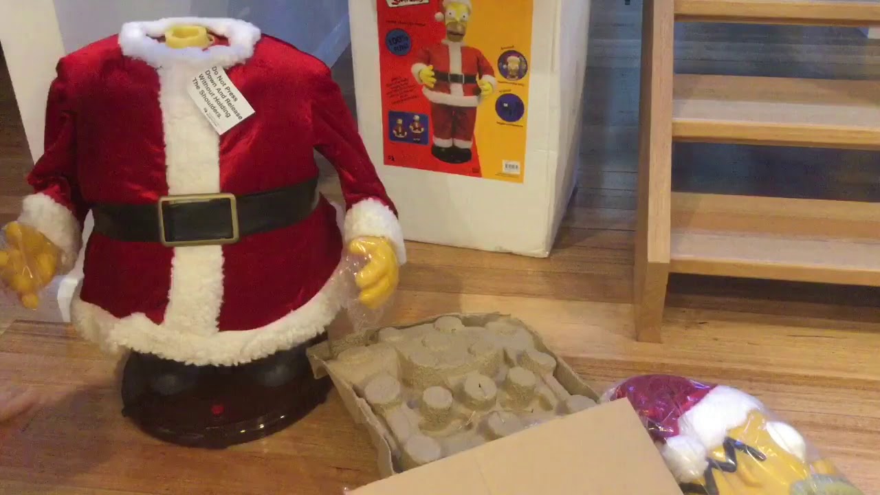 Life size Gemmy Homer Simpson Santa Claus - YouTube