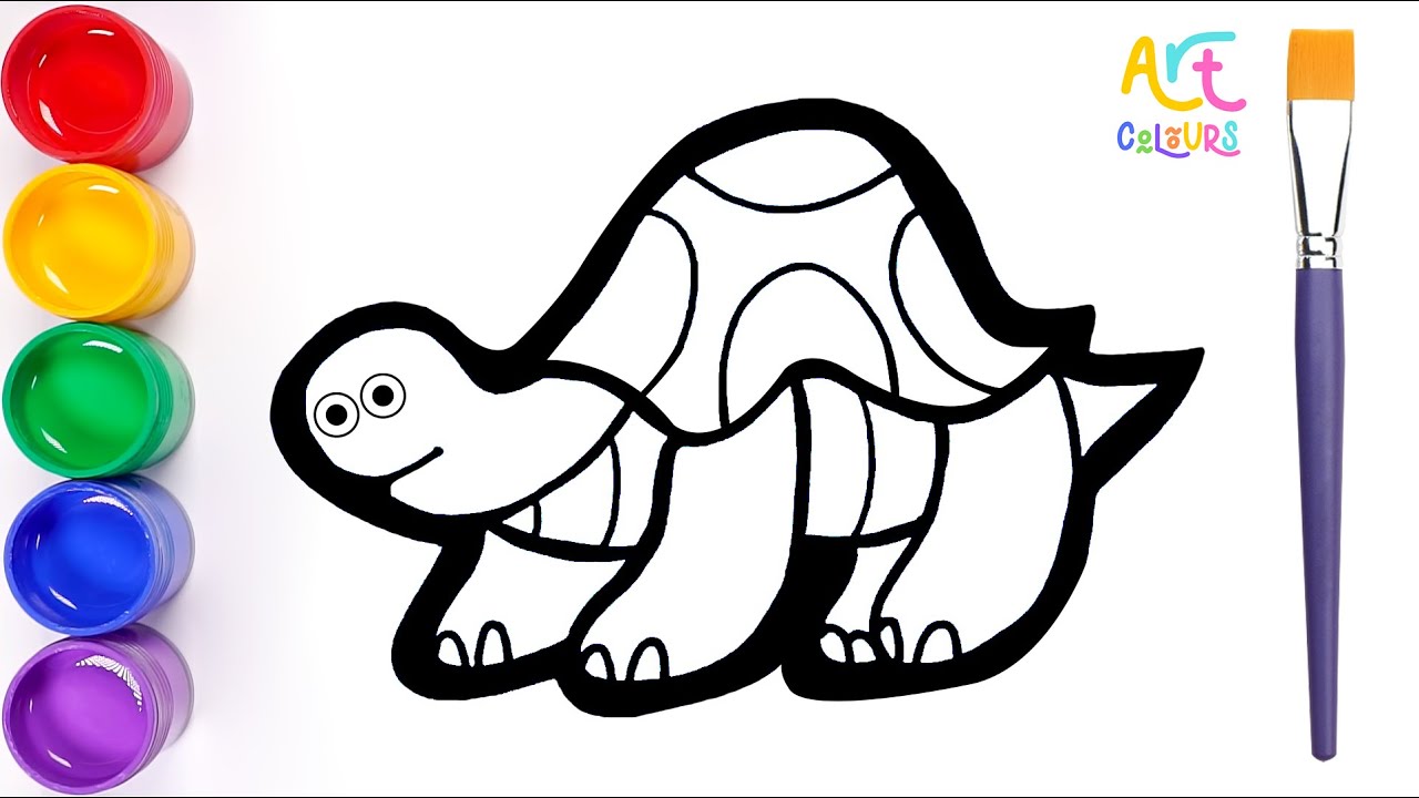 Turtle Drawing, Painting, Coloring for Kids & Toddlers | How To Draw ...