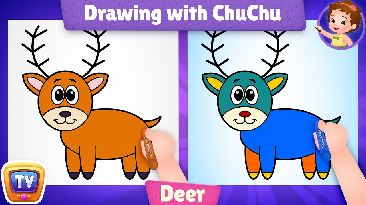 How to Draw a Deer? - More Drawings with ChuChu - ChuChu TV Drawing ...