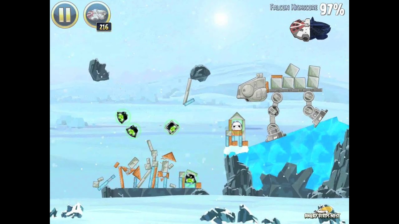 Angry Birds Star Wars 3-15 Hoth Millennium Falcon Gold Medal - YouTube