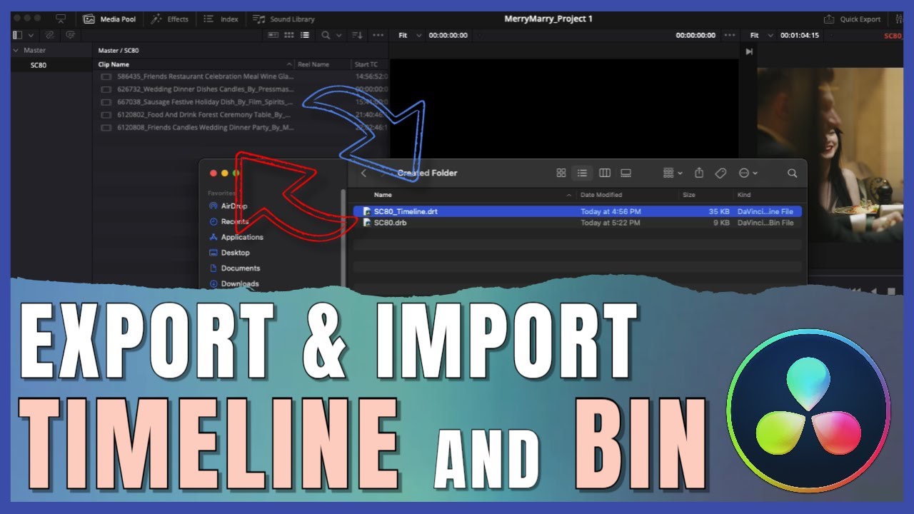 Copy and paste Timelines / Bins between different projects! Davinci ...
