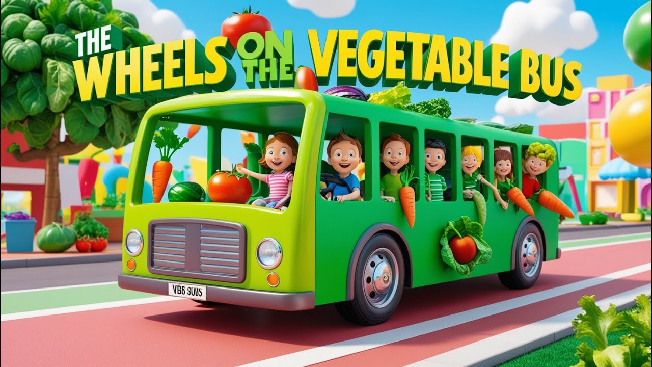 "🎶 Wheels on the Vegetable Bus: Fun Nursery Rhymes for Kids! 🚍🥕 Sing ...