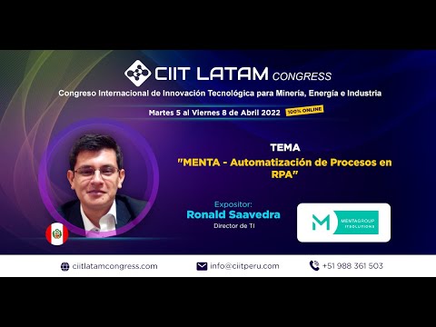 Presentación de Menta Group en el CIIT Latam Congress 2022 a cargo de Ronald Saavedra - YouTube