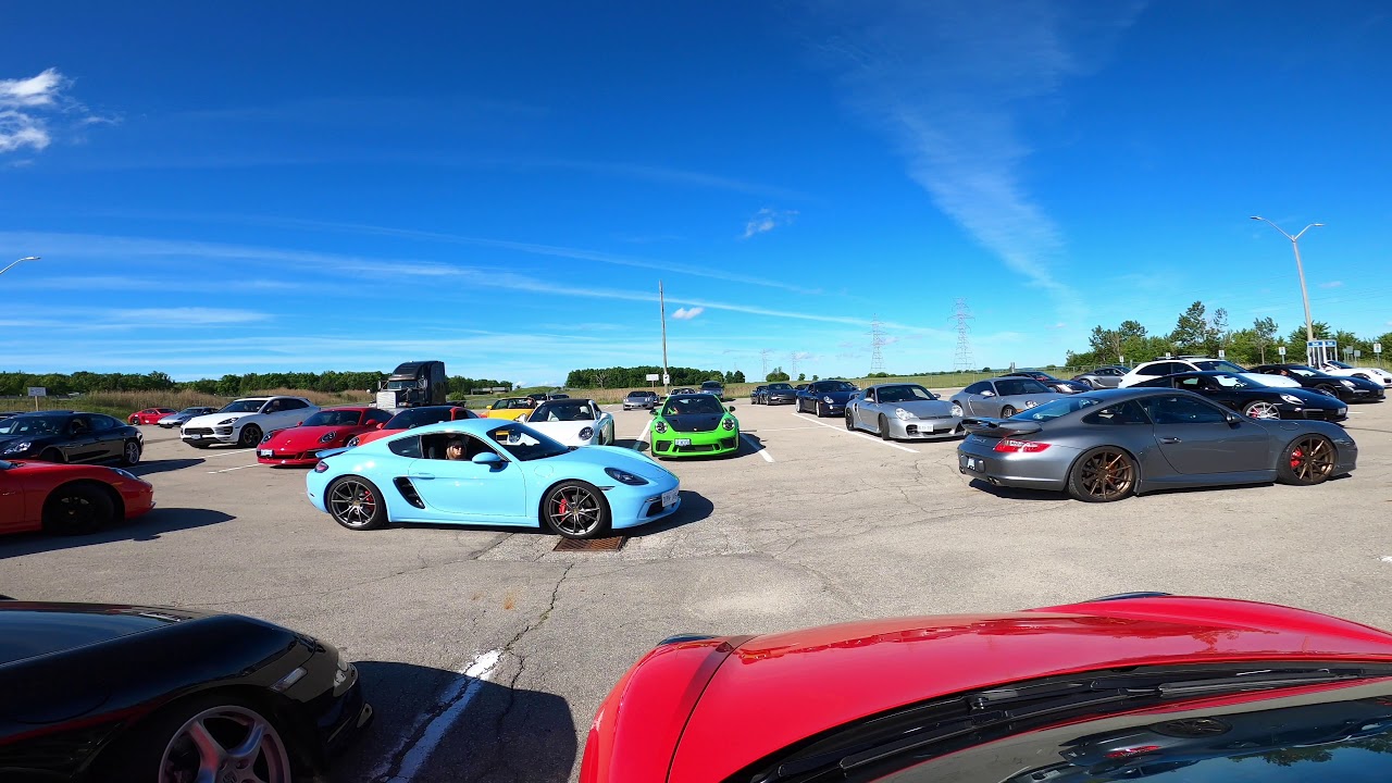 Huge Porsche Cruise Start - YouTube