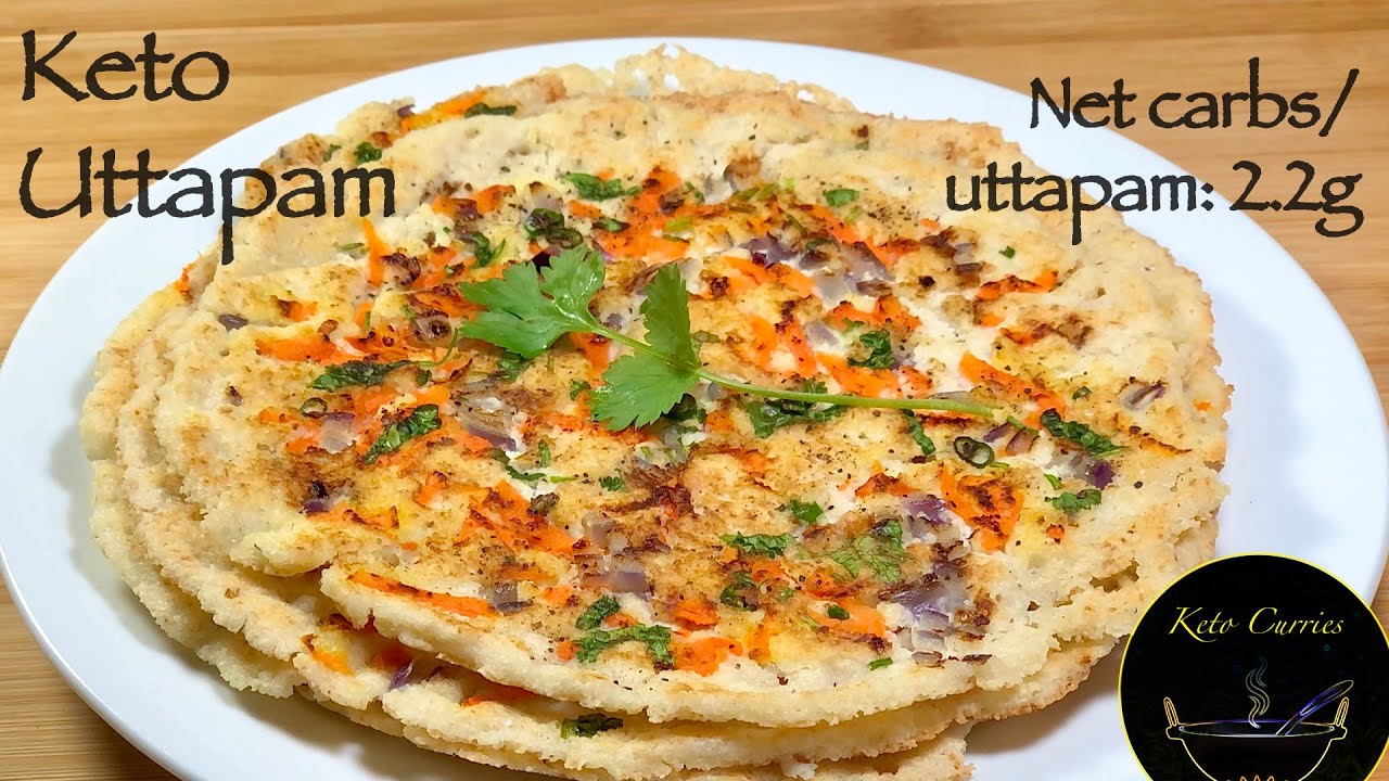 Keto uttapam (eggless)/Keto Uthappam/Keto uttapam recipe/Keto breakfast ...