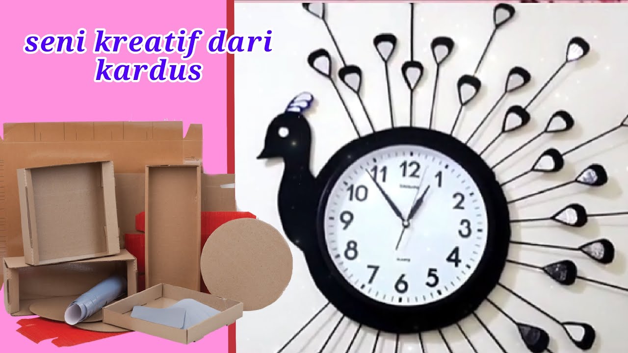 membuat hiasan jam dinding dari kardus/ daur ulang, carboard craft ide ...