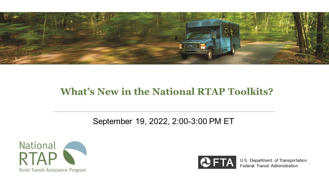 National RTAP Webinar: What’s New in the National RTAP Toolkits? - YouTube