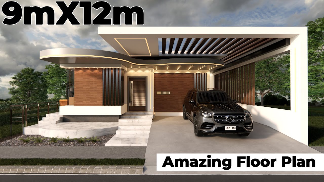 Simple Modern House Design 9mx12m | Casa de 9x12 metros | 3 BDR Family ...