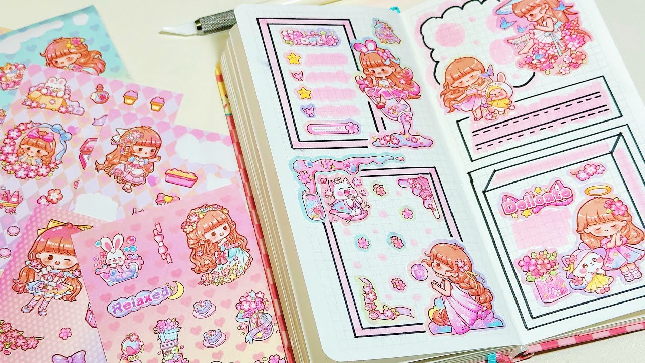 stickers journaling 💕cute kawaii sticker🌈 Immersive ASMR bullet journal ...