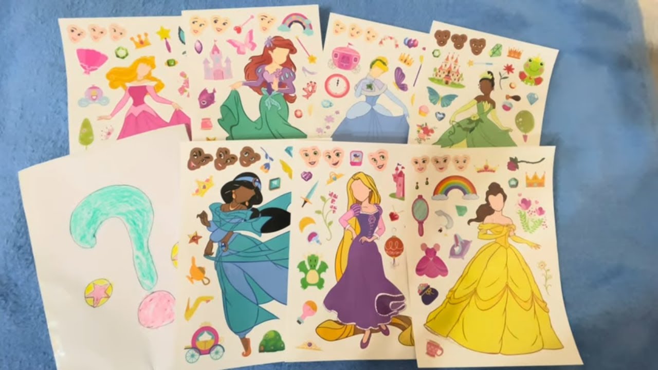 Disney princess sticker asmr/ Sticker FIY/ Decorating sticker fun ...