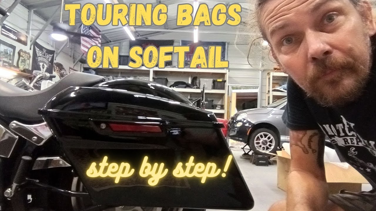 Chinese Harley Touring Bags Installation on Softail step by step - YouTube