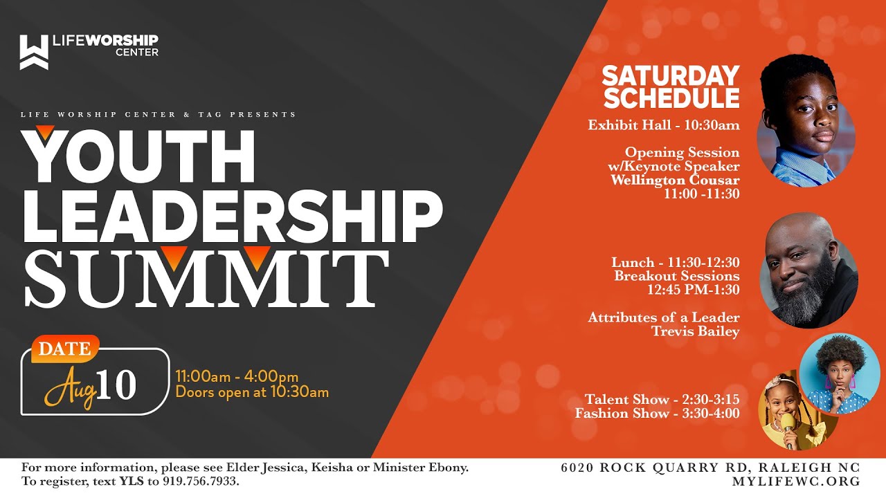 Youth Leadership Summit Keynote Speaker - Wellington Cousar - Life ...