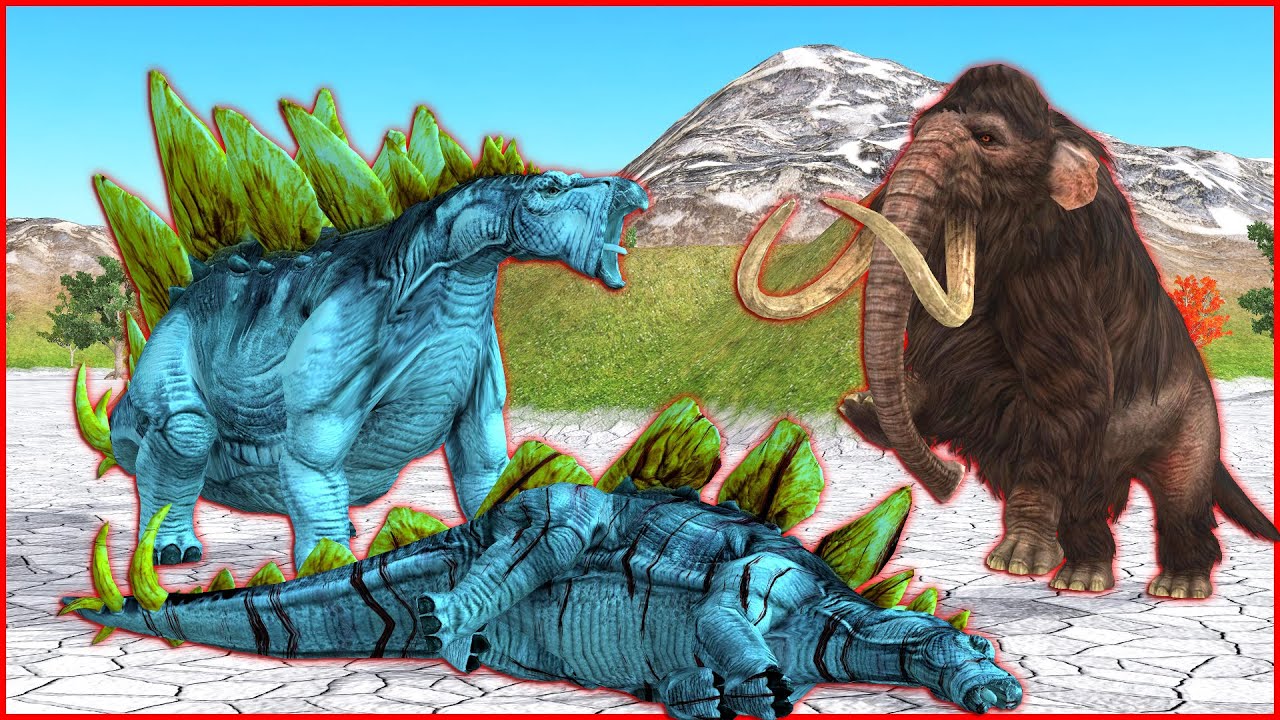 Elephant mammoth vs Clan of Stego monsters in Jurassic world epic ...