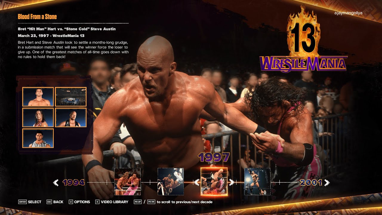 WWE 2K24 wrestlemania Showcase Razor Hitman vs Stone cold - YouTube