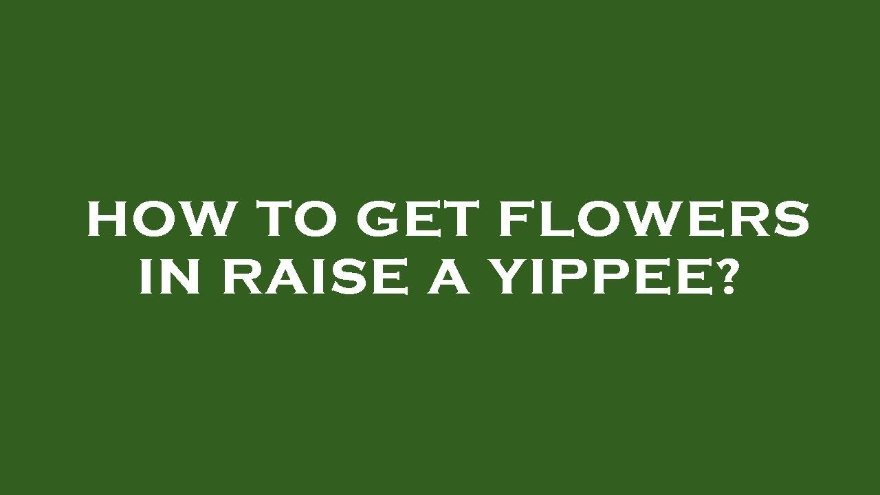 How To Get Flowers In Raise A Yippee YouTube how-to-get-flowers-in-raise-a-yippee-youtube