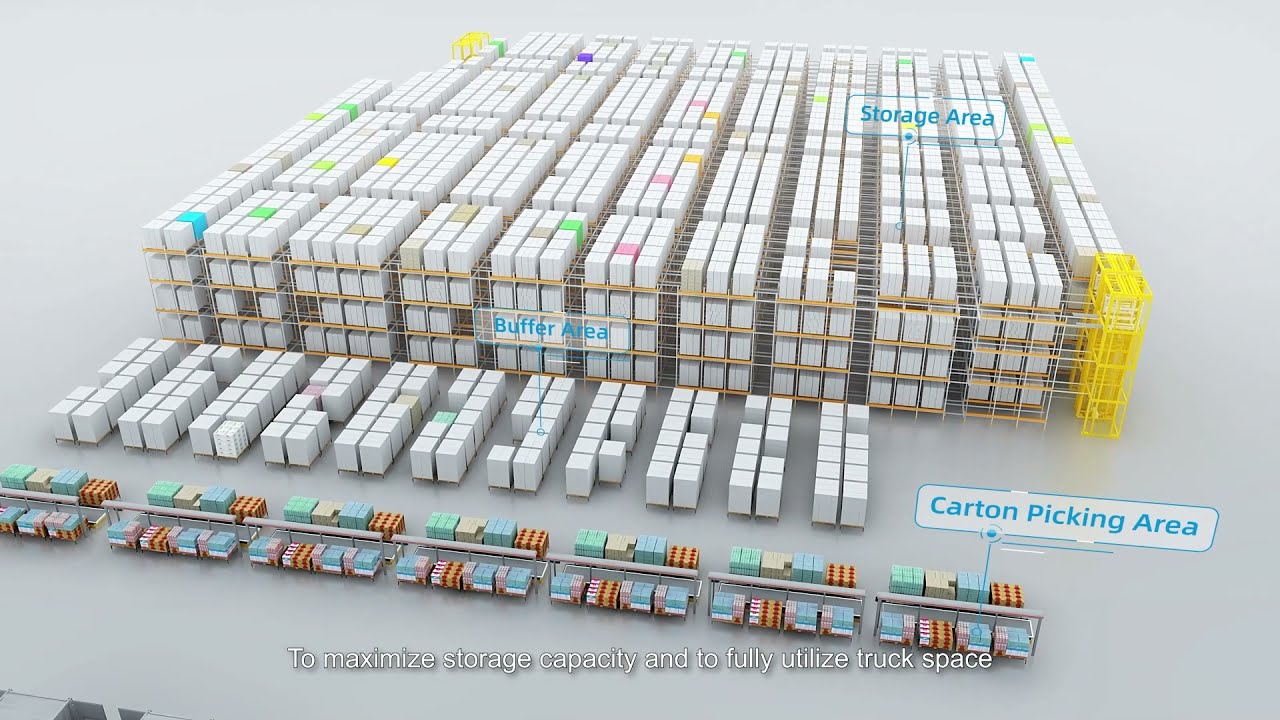 Mixed Case Palletizing from Geek+WSR - YouTube