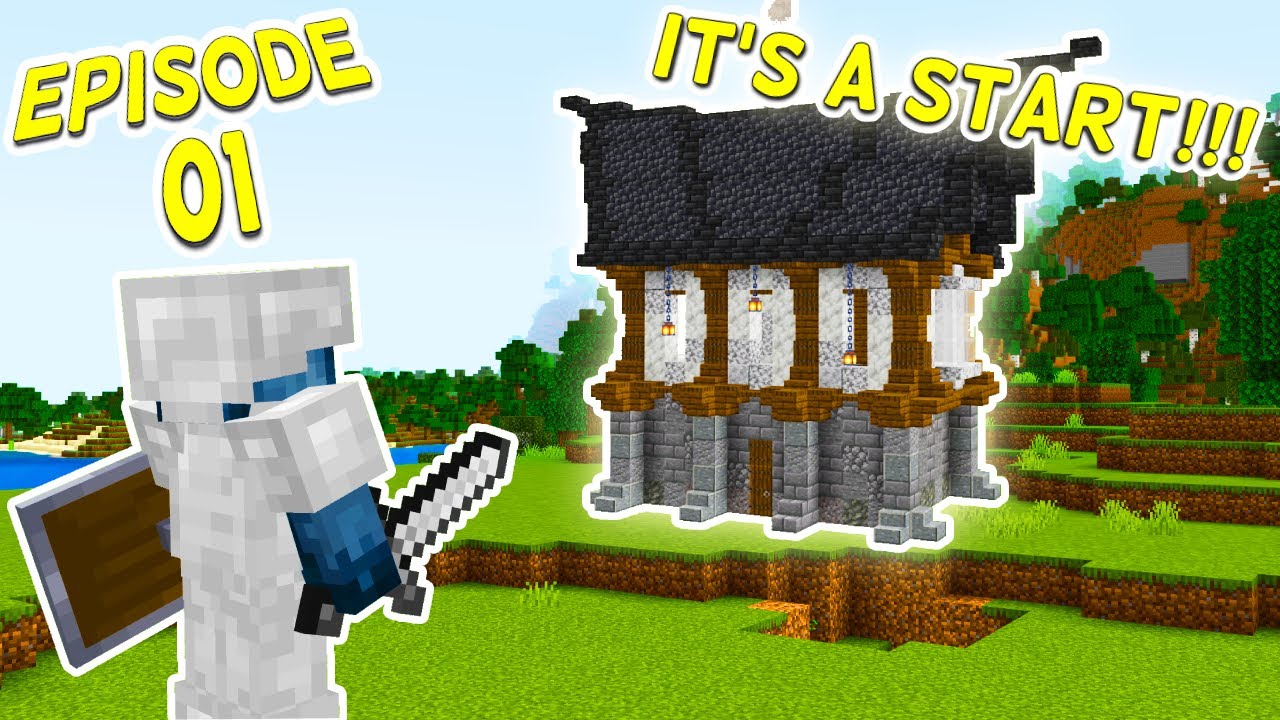 I Built My First Starter House In Minecraft - Ep 1 - YouTube