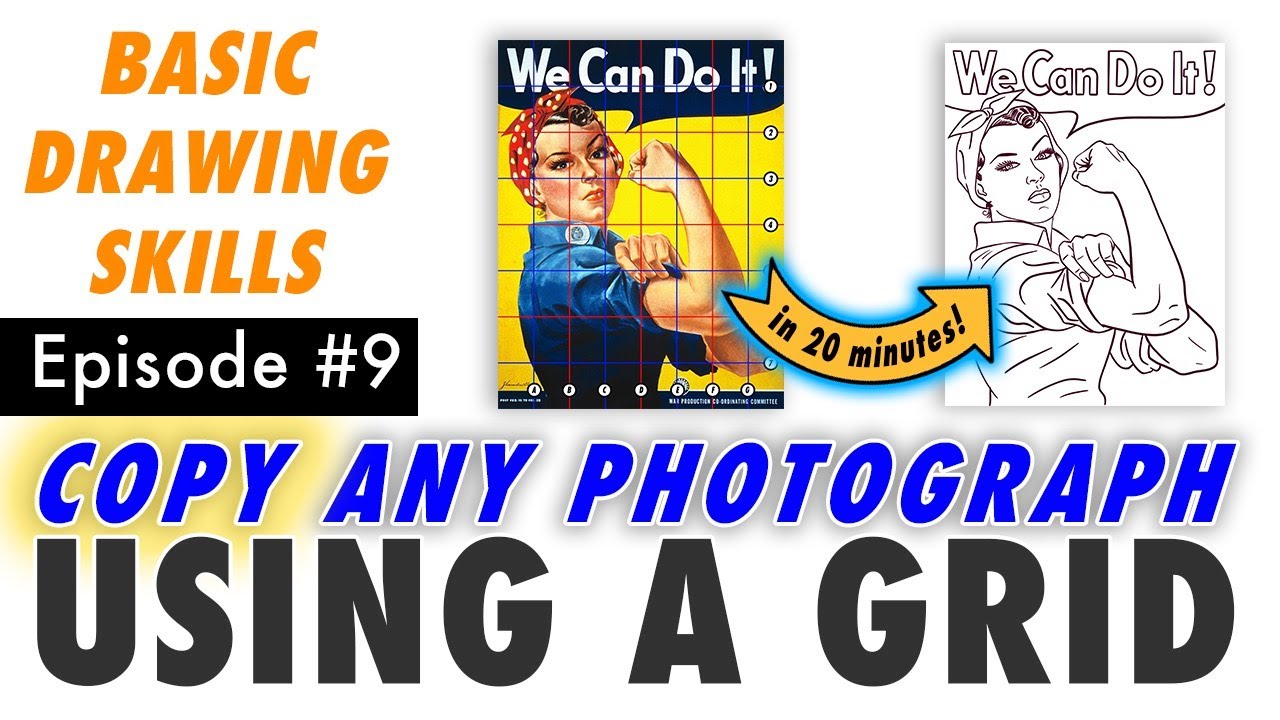 Draw a Copy of ANY Photograph using a GRID! Free Basic Drawing Class #9 ...