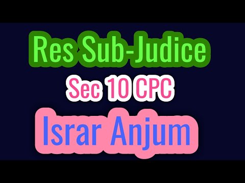 Res Sub-Judice section 10 of CPC - YouTube