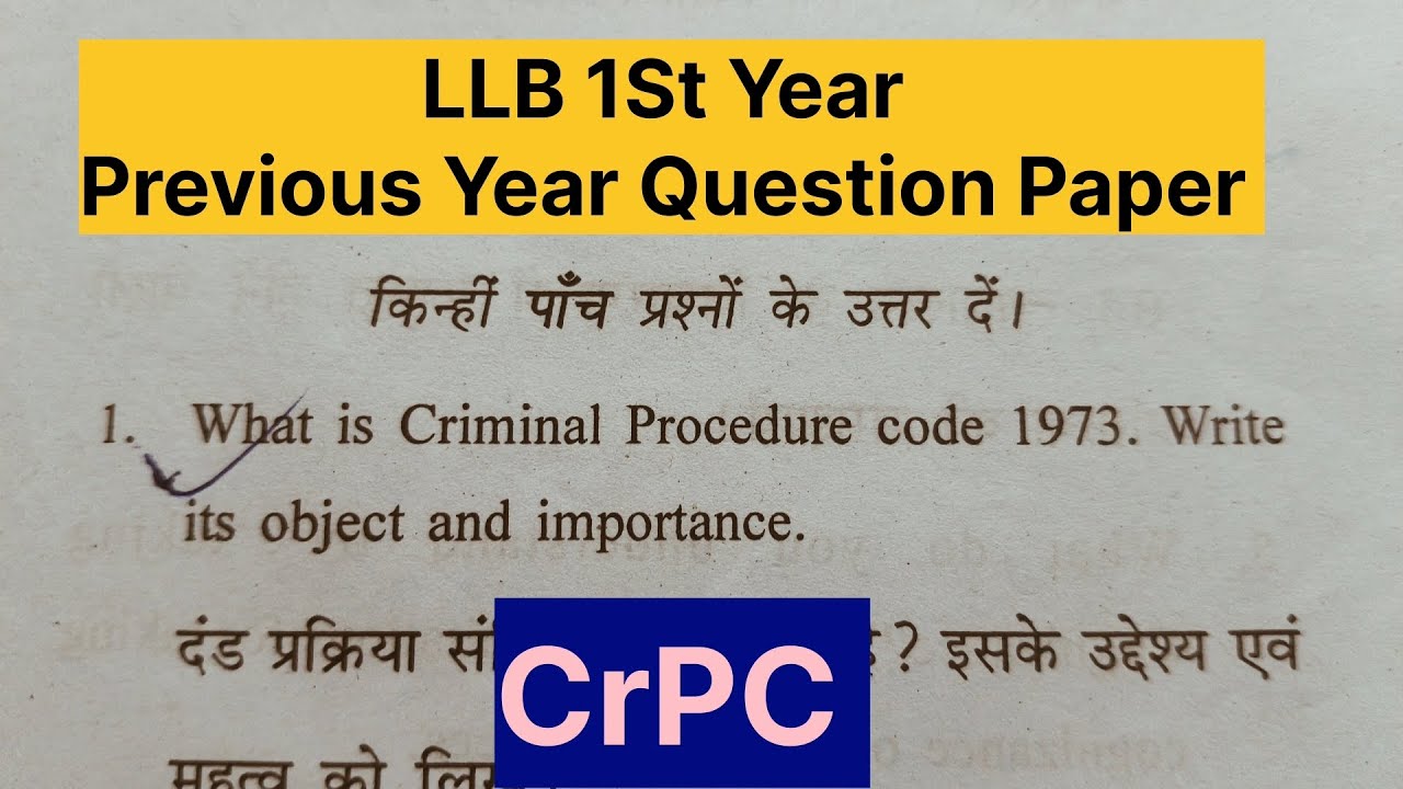 CrPC LLb First Year!! Exam Pattern!! Magadhuniversity #llb #advocate ...